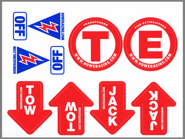 DECALS, SCCA REQUIRED SHEET - Howe Racing Enterprises, Inc