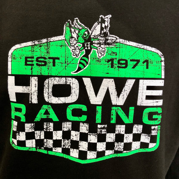 SWEATSHIRT, HOODED EMBLEM BLACK - Howe Racing Enterprises, Inc