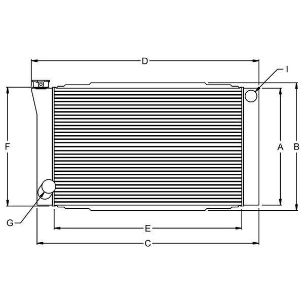 RADIATOR, 19X24 FORD 1.5 IN - Howe Racing Enterprises, Inc
